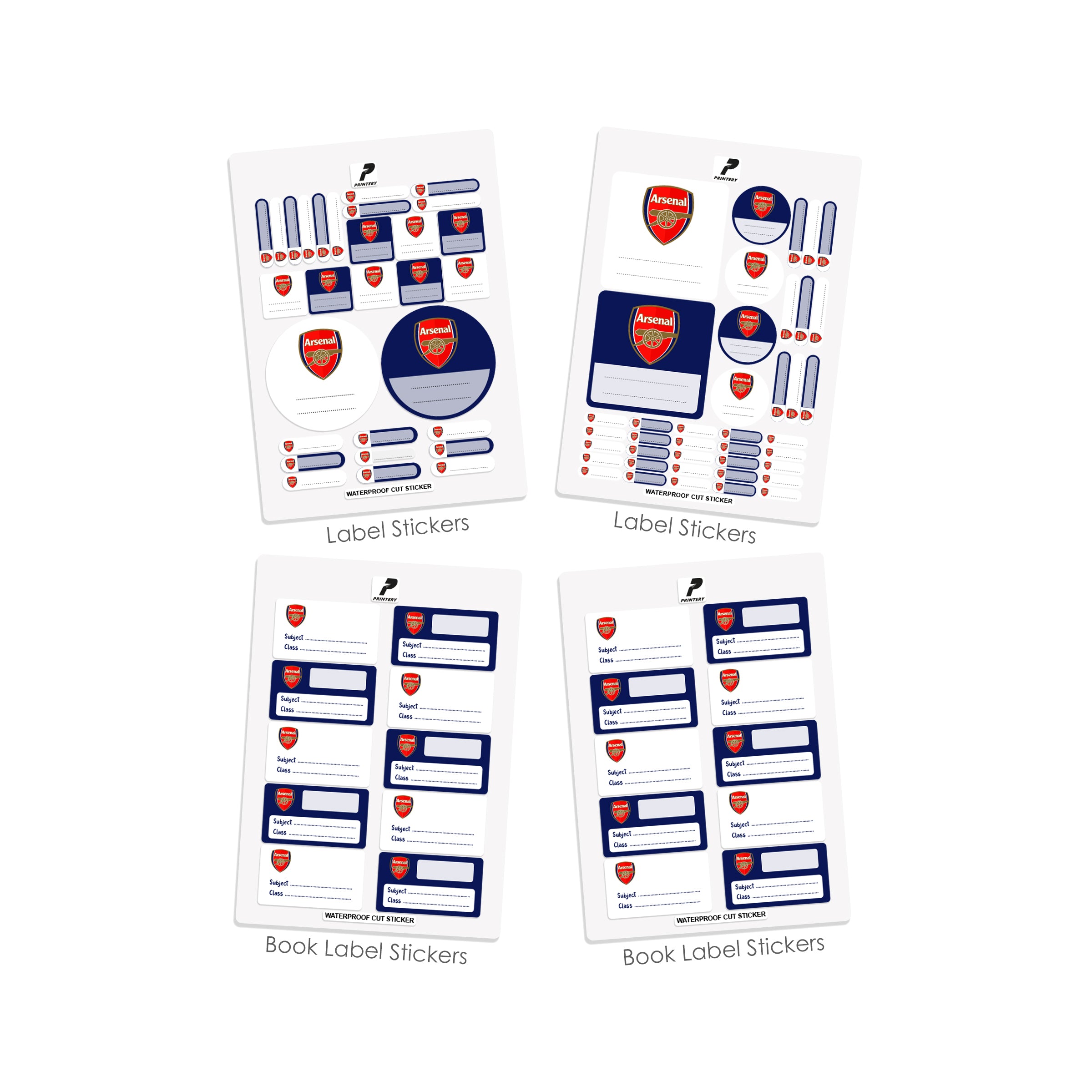Ready to Buy School Label Pack D092 - Arsenal – PRINTERY