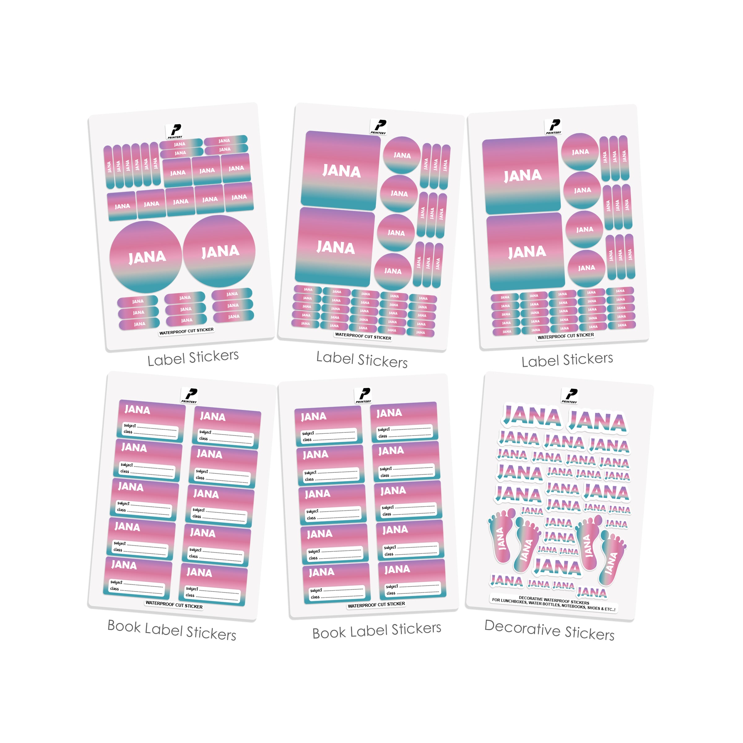 School Label Stickers Pack D105 – PRINTERY