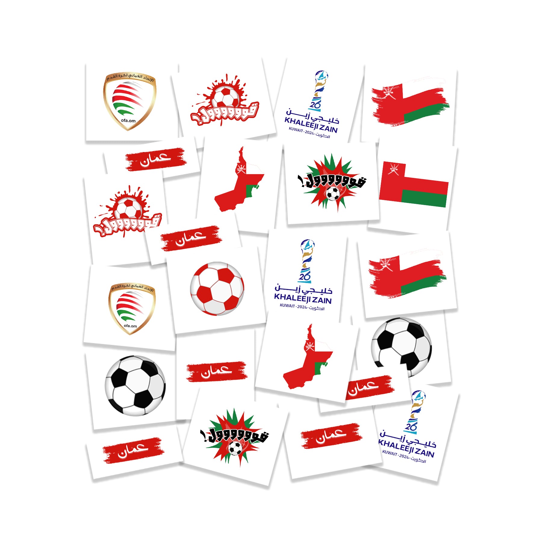Oman Khaleeji Football Tattoo Pack – PRINTERY